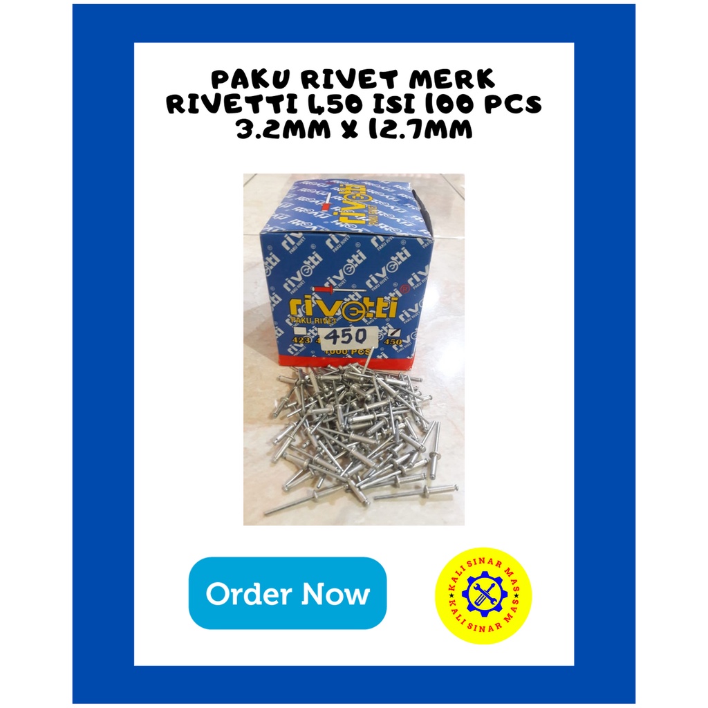 Jual Paku Rivet Rivetti 450 – 3.2mm x 12.7mm – Isi 100 Pcs – Kualitas ...