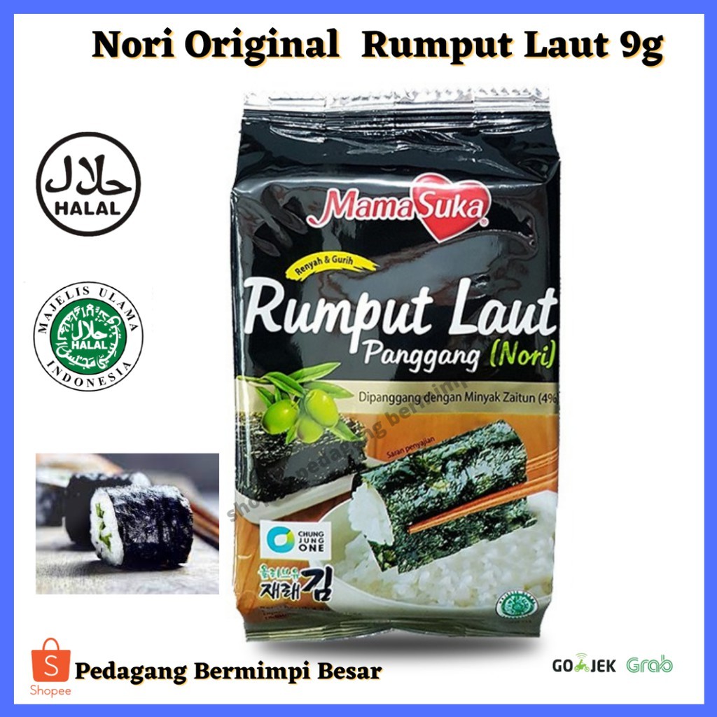 Jual Mamasuka Rumput Laut Panggang Nori Rasa Original 4,5g/ Nori Rumput ...