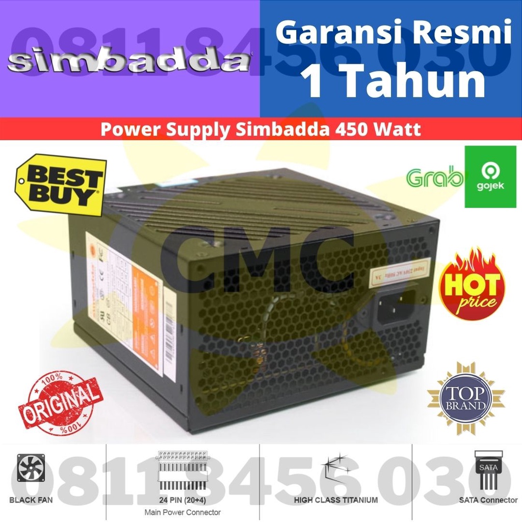 Jual Power Supply Simbadda 450W 450 WATT 80 PLUS BOX | Shopee Indonesia