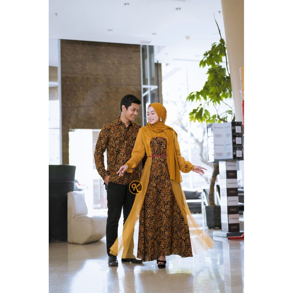 Jual Baju Couple Pasangan Terbaru 2024 Batik Gamis Kebaya Kapel Keluarga Suami Istri Batik ...