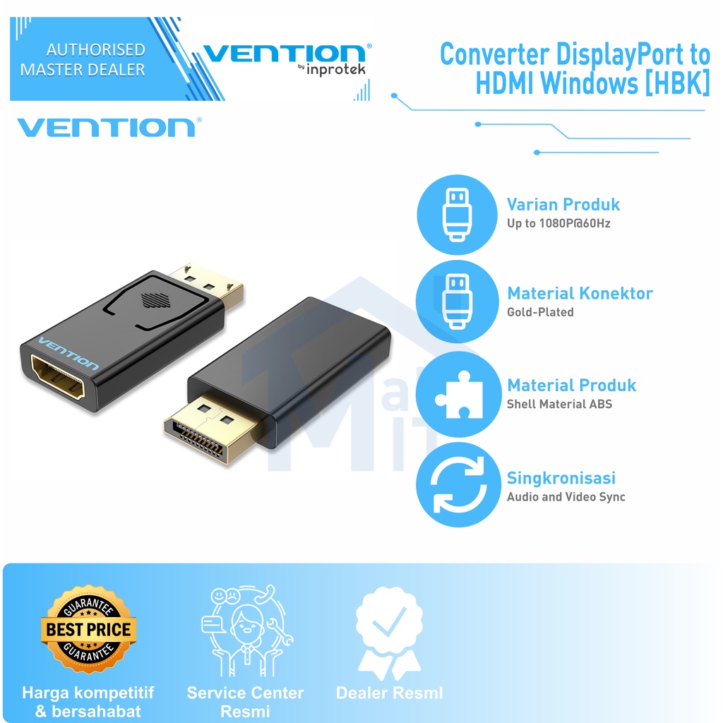 Jual Vention Converter DisplayPort DP to HDMI Windows HBK HBM | Shopee ...