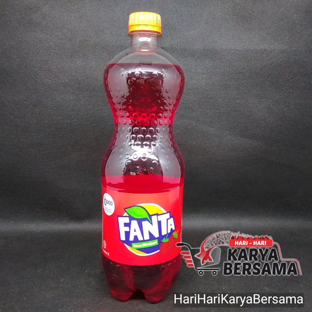 Jual MINUMAN RINGAN SODA BERKARBONASI FANTA STROBERI STRAWBERRY BOTOL 1 LITER | Shopee Indonesia
