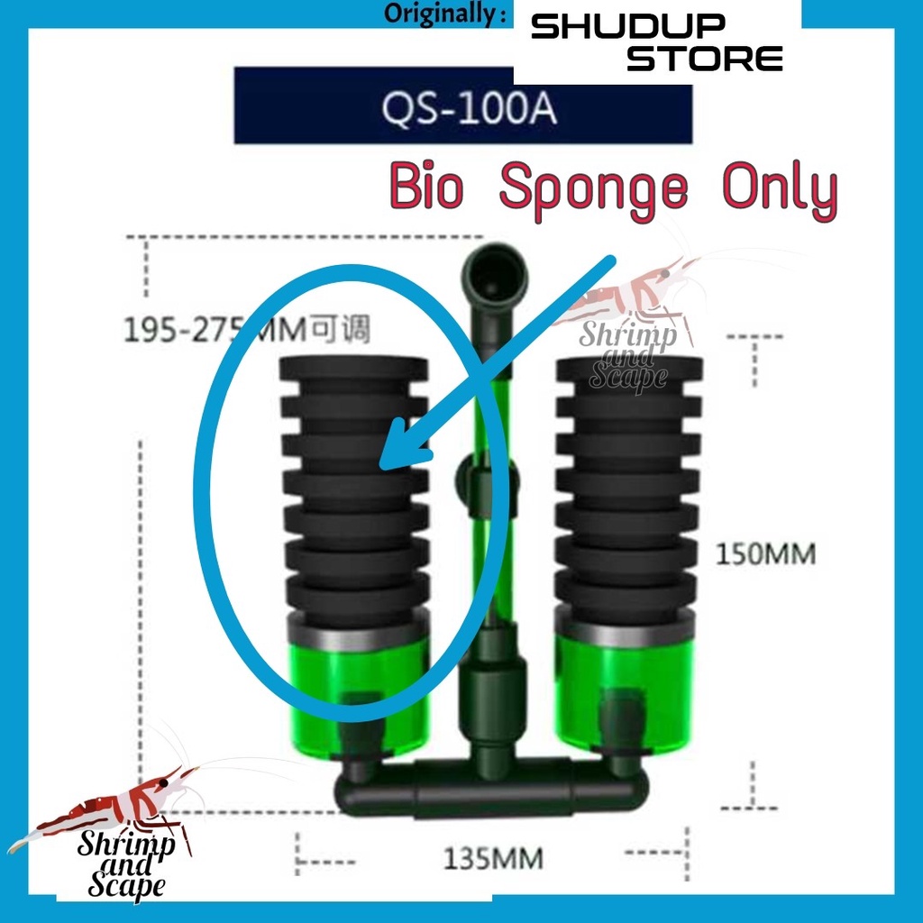 Jual Sparepart Bio Sponge Qanvee QS 100 / QS-100A / QS-100 A Replacement | Shopee Indonesia