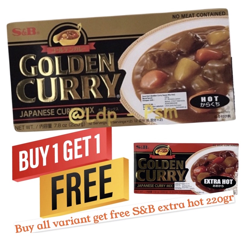 Jual Buy 1 GET 1 FREE Golden Curry HOT 220 gram +( extra hot) | Shopee ...