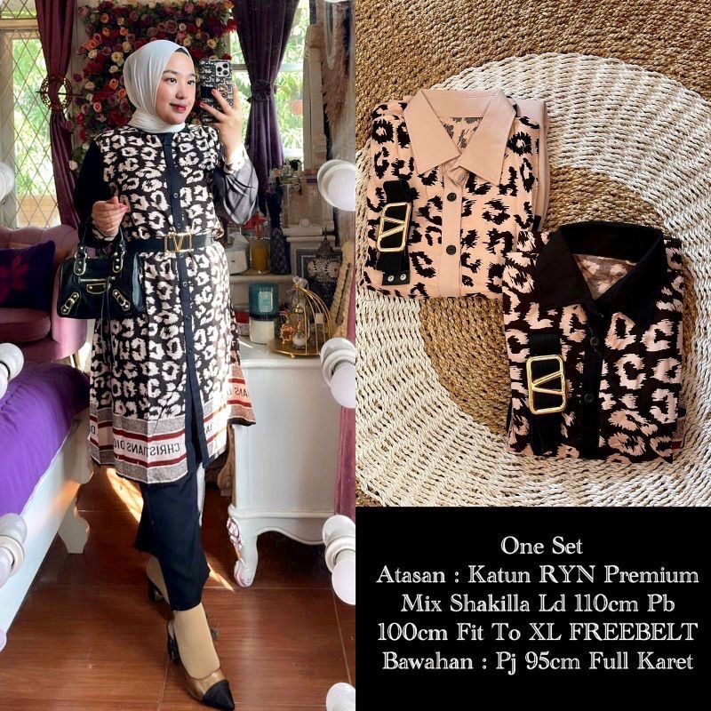 Jual One Set Long Tunik Leopard (STANDART) | Shopee Indonesia