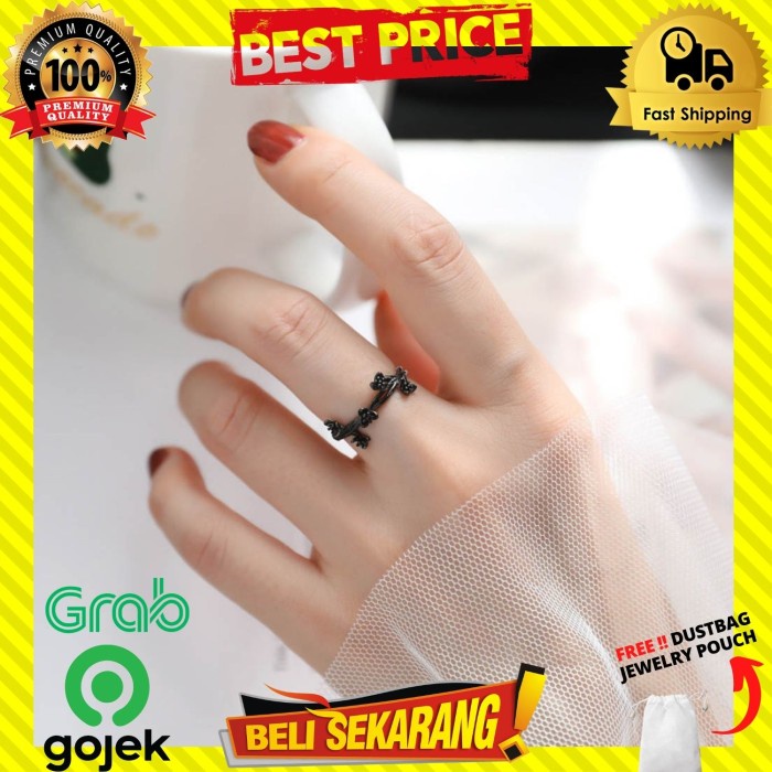 Jual CINCIN WANITA TITANIUM DESAIN POHON PLUM BLOSSOM PREMIUM C473 - BLACK, ADJUSTABLE | Shopee ...