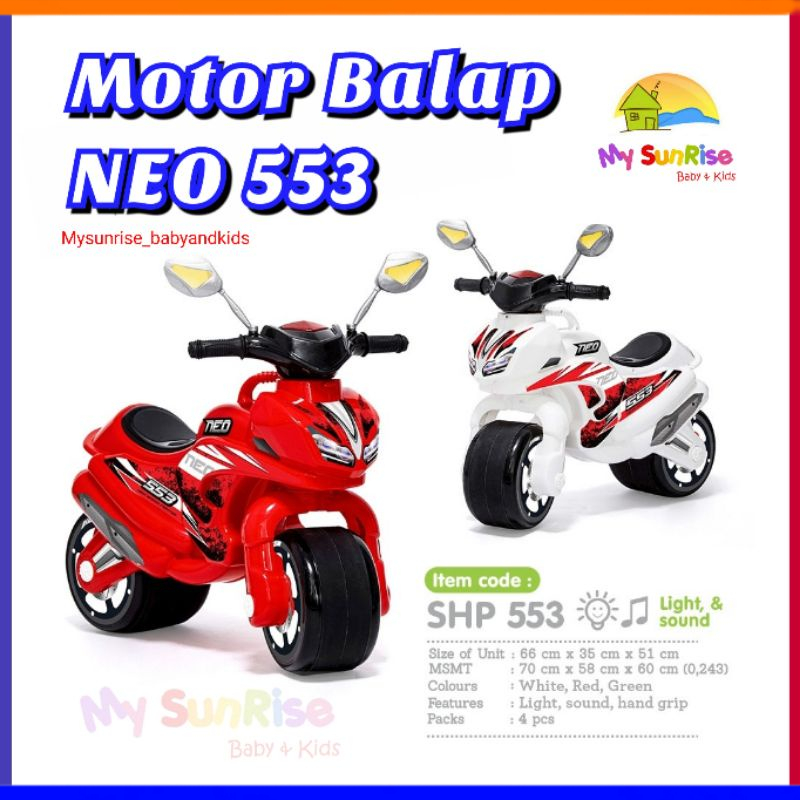 Jual Mainan Motor Balap Anak NEO 553 GT / Motor Anak / Mobil Dorong ...
