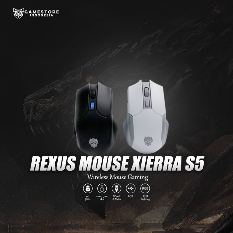 Jual Rexus Mouse Wireless Gaming Xierra S5 Aviator NEW EDITION Original ...