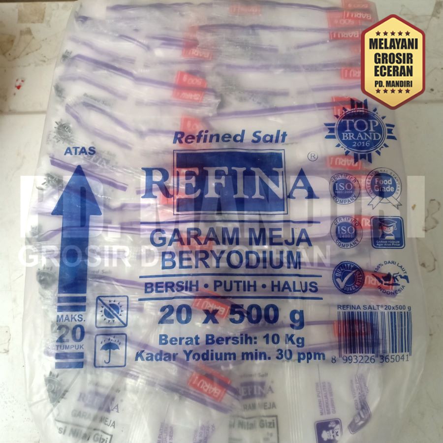 Jual REFINA 500 GR GARAM MEJA BERYODIUM | Shopee Indonesia