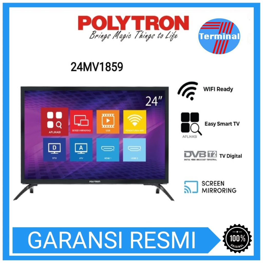 Jual POLYTRON LED Smart TV 24 Inch PLD 24CV1869 Youtube Mola Netflix | Shopee Indonesia