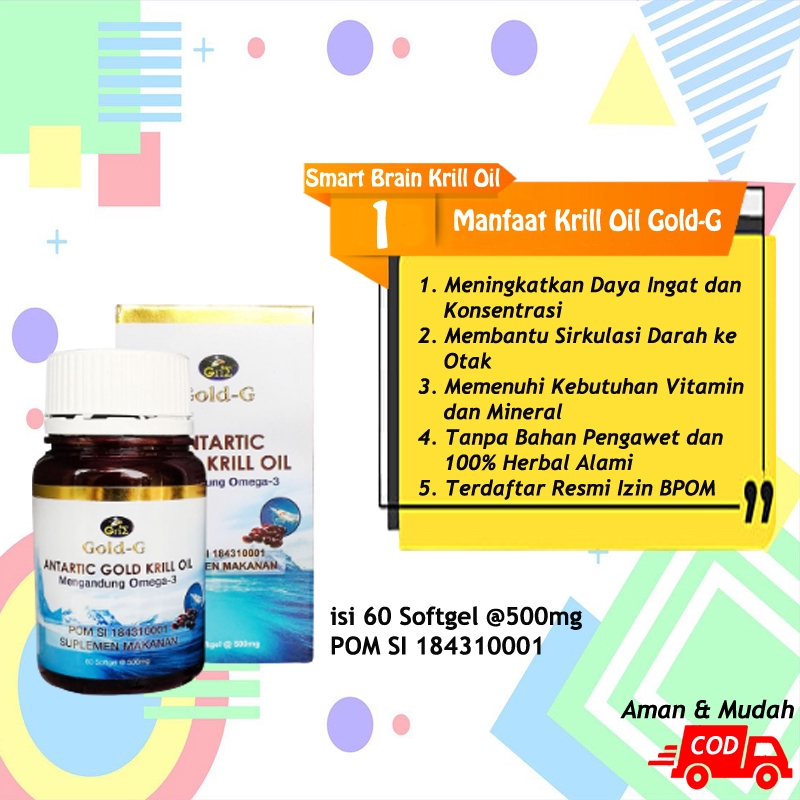 Jual Smart Brain Krill Oil Gold G Super Astaxanthin Herbal Omega 3 EPA DHA Anak Pintar Daya ...