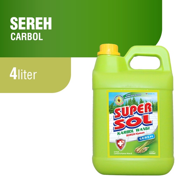 Jual Supersol Karbol Wangi Sereh Jerigen 4 liter | Shopee Indonesia