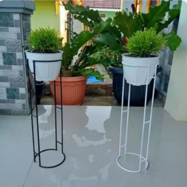 Jual Rak Bunga Standing Pot Besi Motif Tabung 1 Lubang Pot Diameter ...