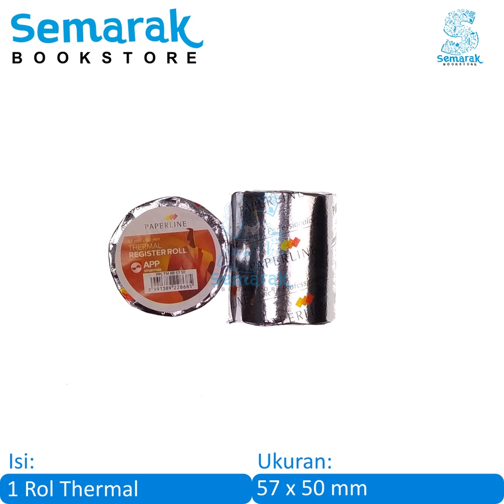 Jual PaperLine Thermal Register Kertas Roll Kasir 57 x 50 mm | Shopee ...