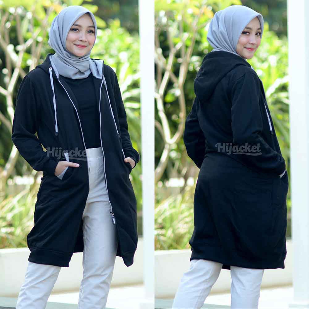 Jual Jaket Jacket Polos Hoodie Panjang Wanita Cewek Muslimah Hijabers ...
