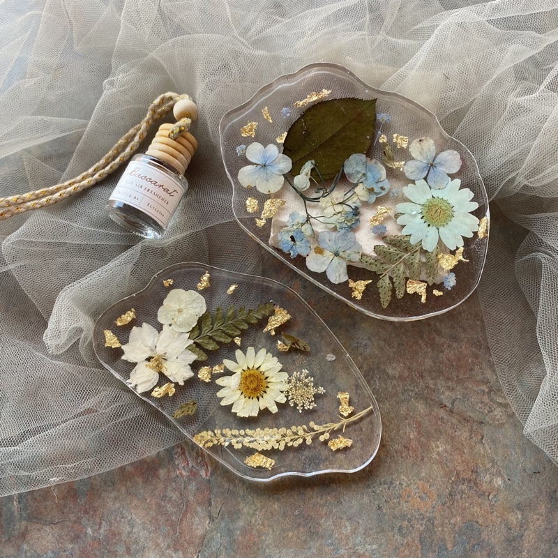 Jual Hexagonal Resin Coaster Flower Marble | Tatakan Gelas Bunga ...