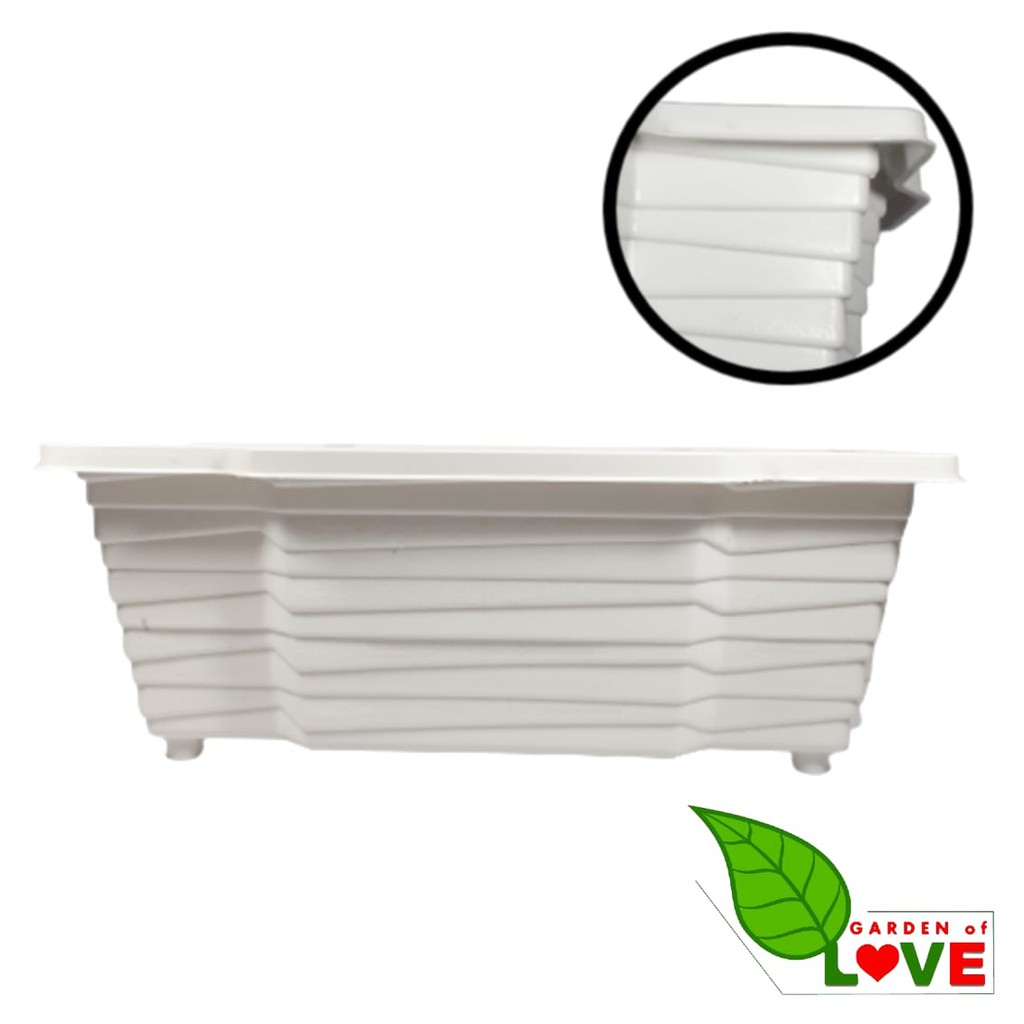 Jual Pot Kotak Persegi Putih Hitam Besar 8 15 20 21 25 40 Pot Bunga ...