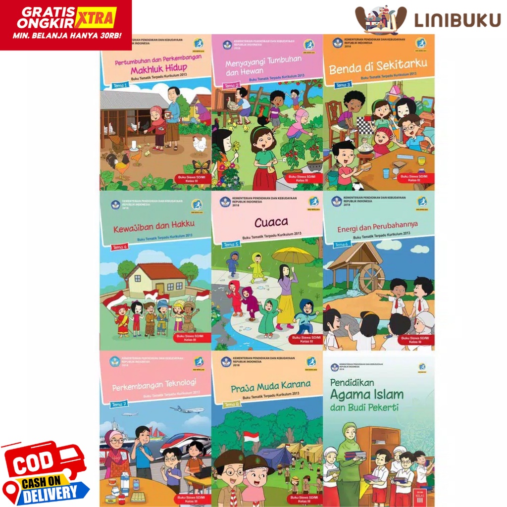 Jual KEMENDIKBUD - BUKU TEMA/TEMATIK SD Kelas 3 Tema 1,2,3,4,5,6,7,8 ...