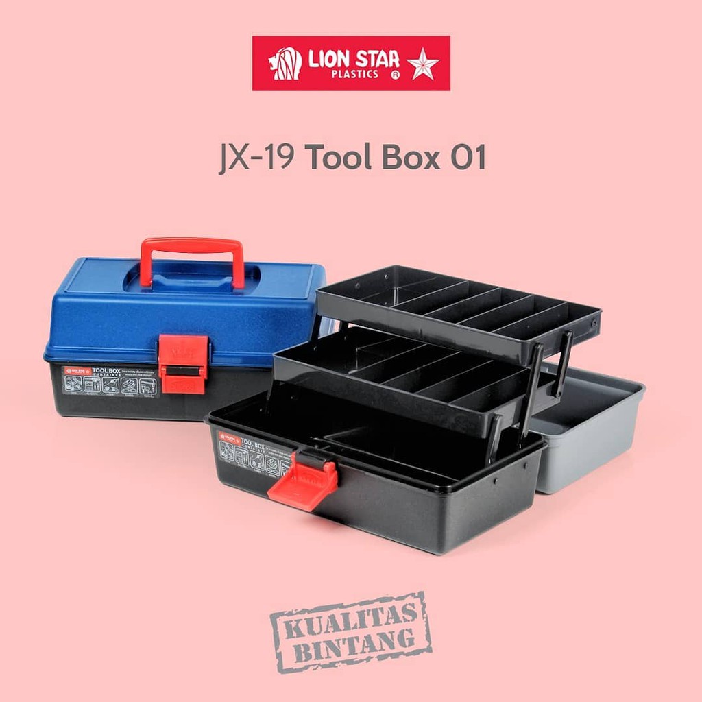 Jual LION STAR Tool Box 01 JX-19 Kotak Perkakas Tempat Penyimpanan ...