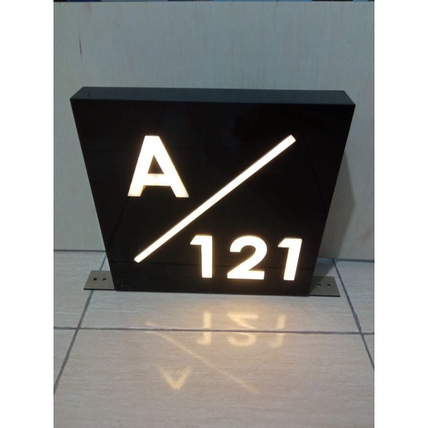 Jual No Rumah Akrilik LED nyala ukuran 30x30cm | Shopee Indonesia