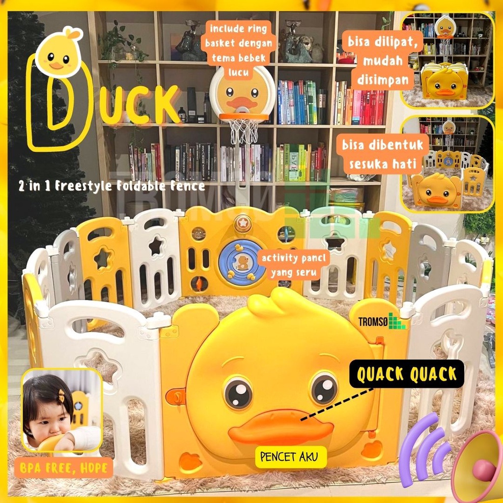 Jual Tromso 2 in 1 Freestyle Foldable Duck Children Fence/Pagar Bayi ...