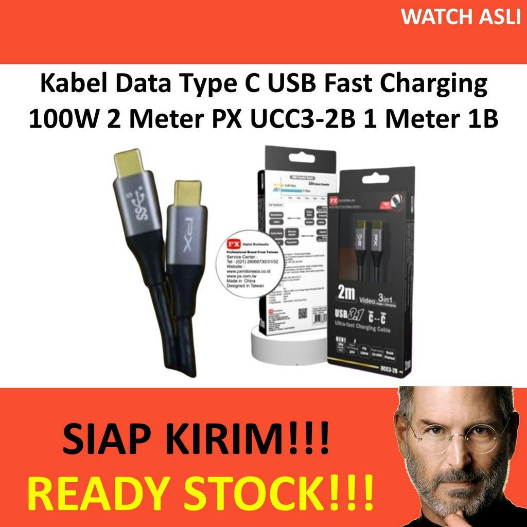 Jual Kabel Data Type C USB Fast Charging 100W 2 Meter PX UCC3-2B 1 ...