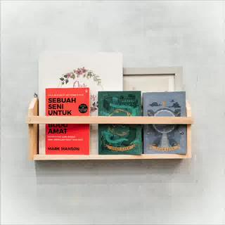 Jual Rak Buku Kayu Gantung Rak Majalah Rak Novel Rak Komix Rak Foto ...