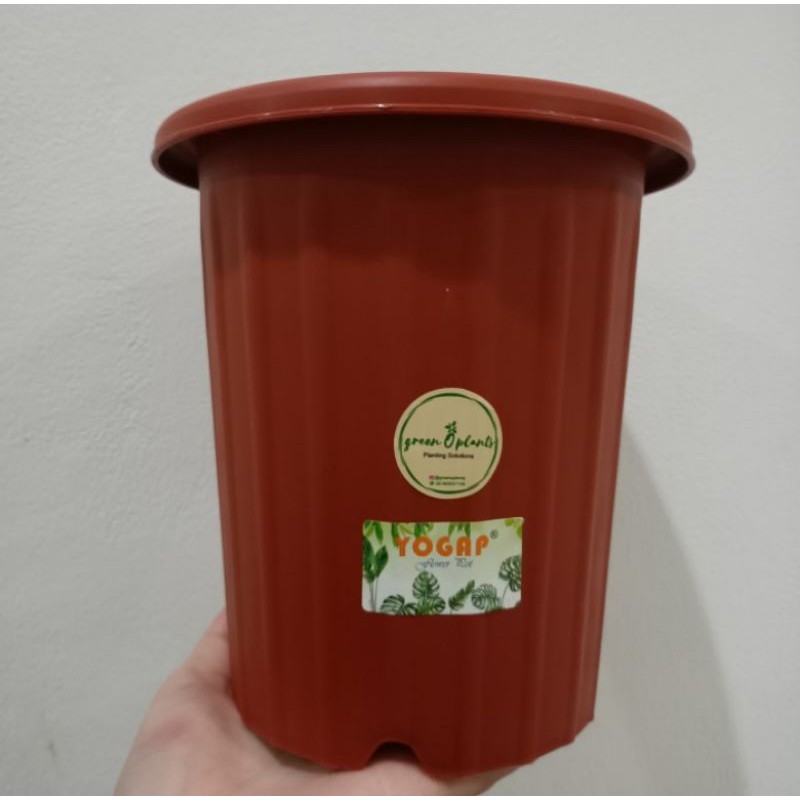 Jual Pot Bunga Tanaman Tinggi Plastik Tebal Yogap YPT 17 Coklat Bata ...