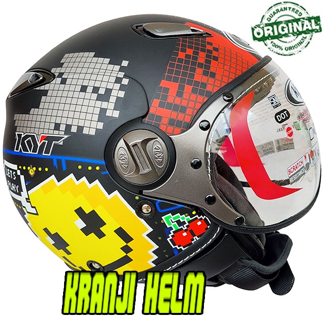 Jual Helm / Helm half face / Helm kyt elsico #7 black matt yellow red terbaru | Shopee Indonesia