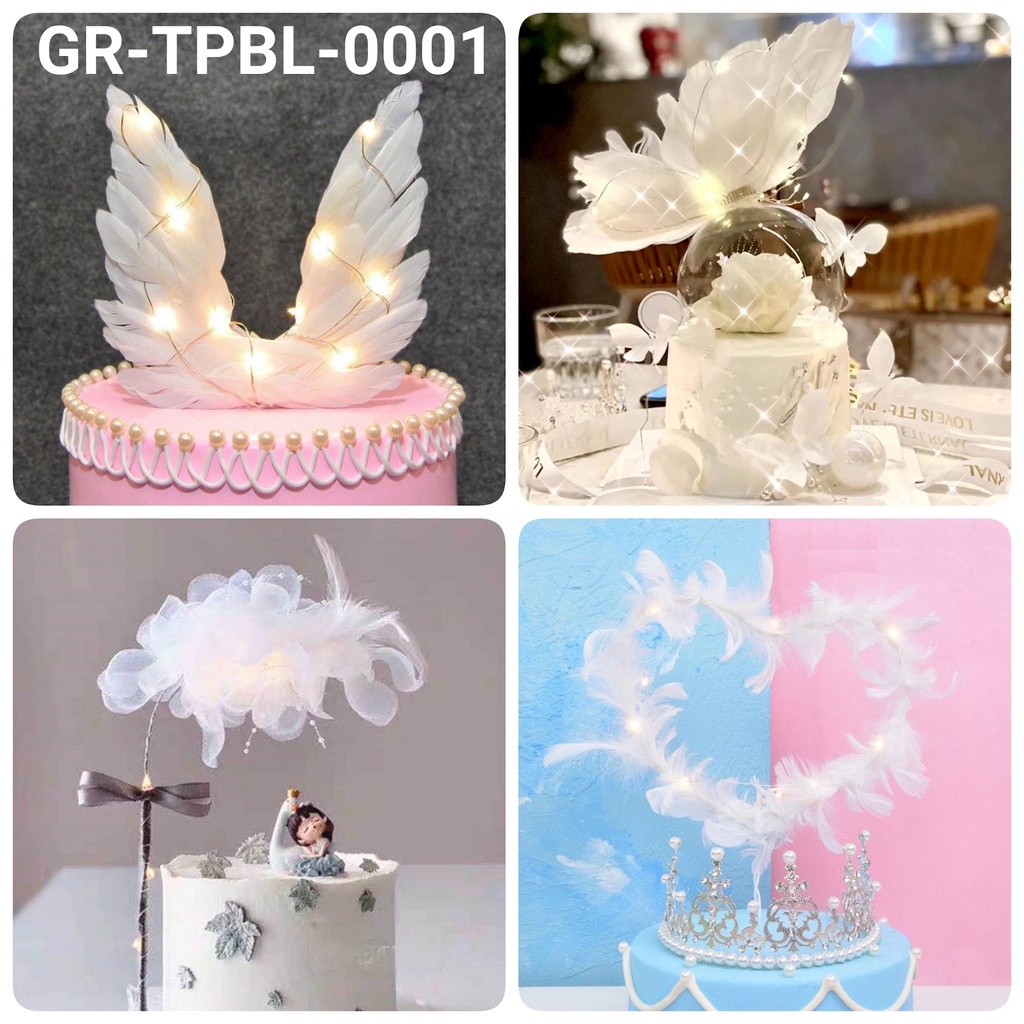 Jual GR-TPBL-0001 Cake topper hiasan kue bulu sayap kupu-kupu yamama baking | Shopee Indonesia