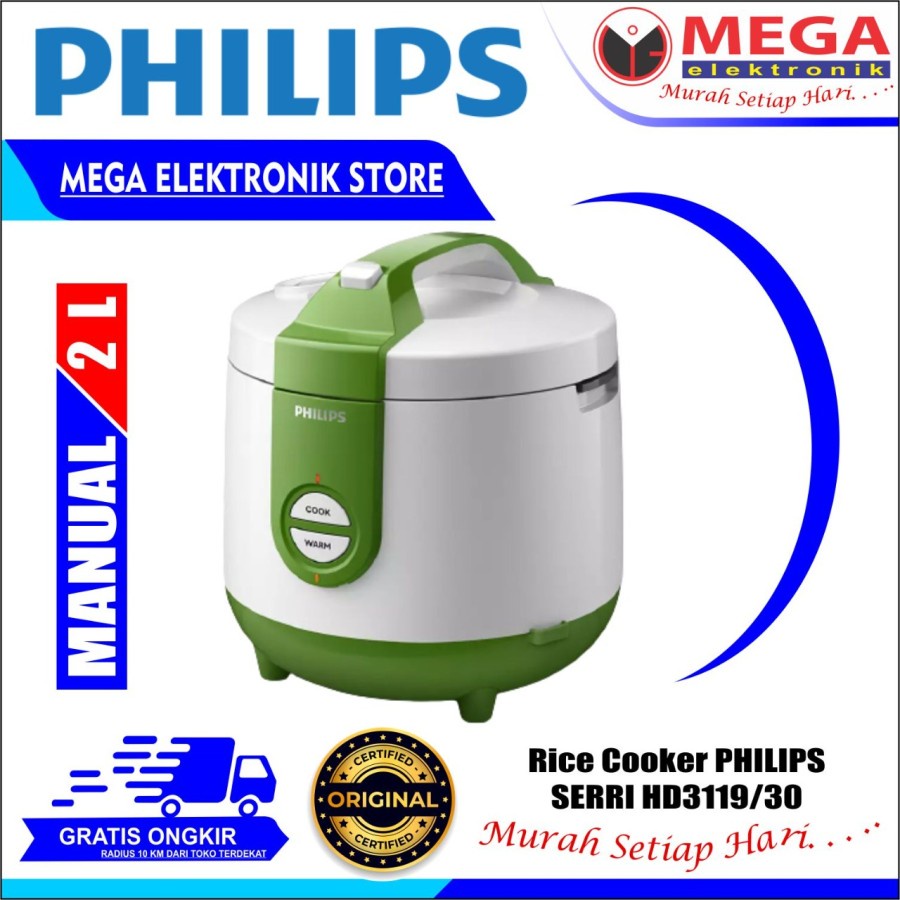 Jual RICE COOKER PHILIPS HD-3119/30 HARGA PROMO DAN BERGARANSI RESMI ...