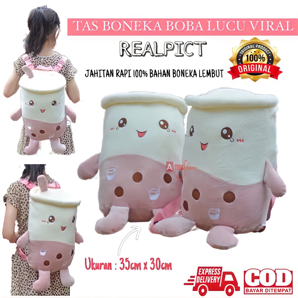 Jual ( BISA COD ) PROMO TAS RANSEL ANAK BENTUK BOBA / TAS PUNGGUNG ...