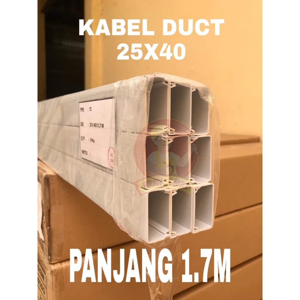 Jual KABEL DUCT 25 X 40 1.7 Meter /TRUNKING 25X40 DAK WIRING PROTEKTOR | Shopee Indonesia