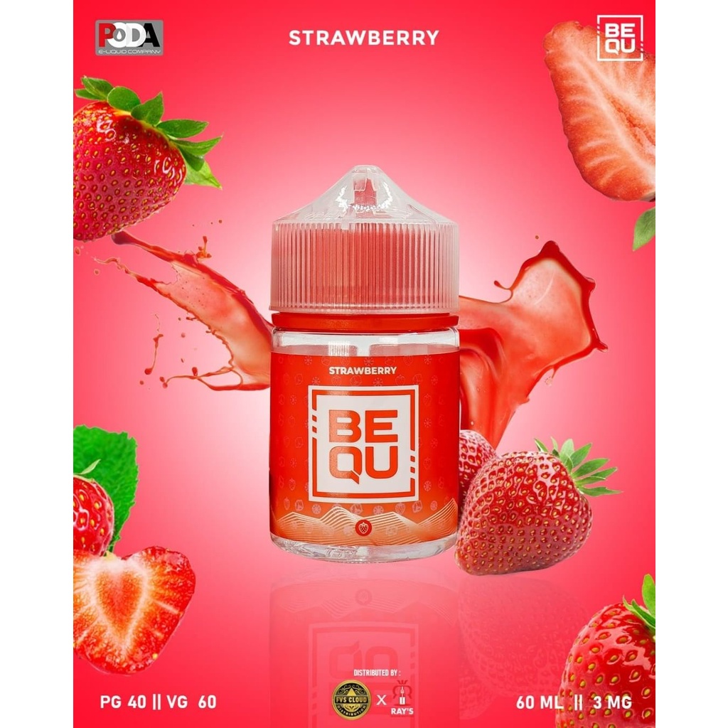 Jual [FREEBASE 60ML] BEQU BEKU STRAWBERRY BY PODA | Shopee Indonesia