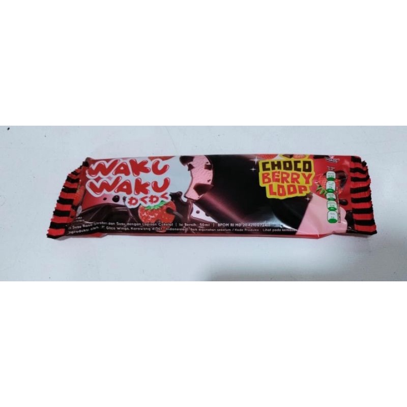 Jual Ice Cream Glico Wing Waku Waku Choco Berry Loop Shopee Indonesia