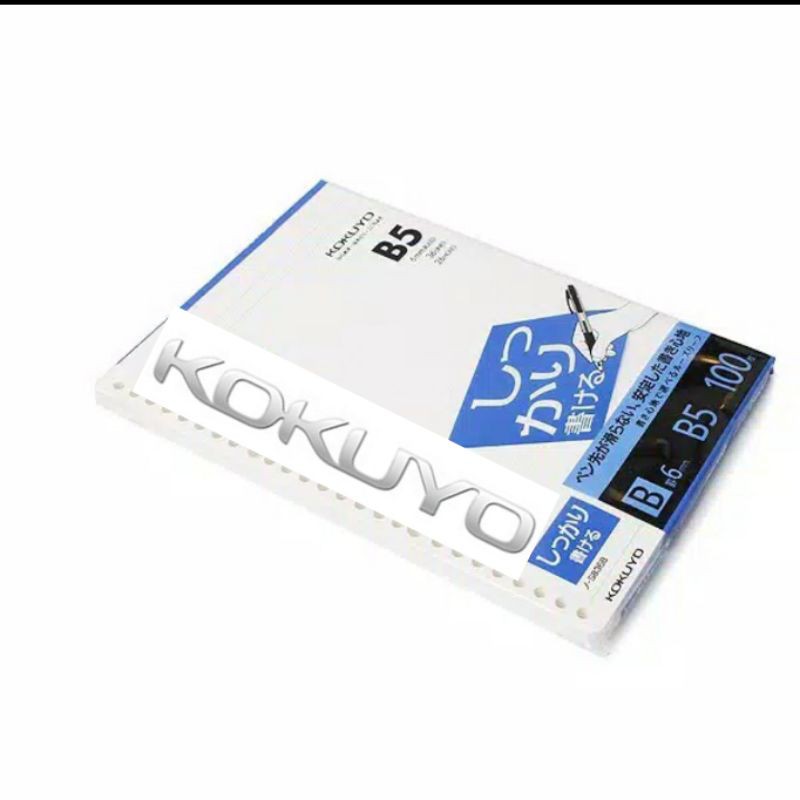 Jual ISI BINDER Kokuyo Campus Loose Leaf Paper N-S836B -B5 -6mm Rule -26 Holes-100 | Shopee ...