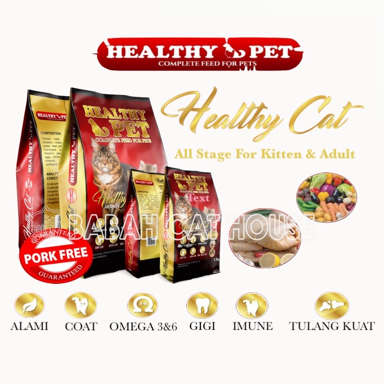 Jual HEALTHY PET 400gr Cat Food Halal KITTEN ADULT Makanan Kucing ...