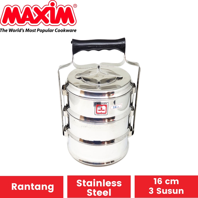 Jual Rantang Maxim Stainless Steel | Rantangan Stenlis 2 3 4 Tingkat ...