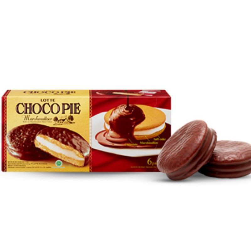 Jual LOTTE CHOCO PIE marshmallow Box 168g (6 pcs) 56g (2pcs) | Shopee Indonesia