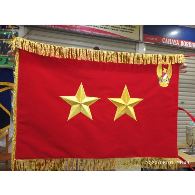 Jual bendera pataka tni ad bintang 2/bendera bordir/60x90 | Shopee ...