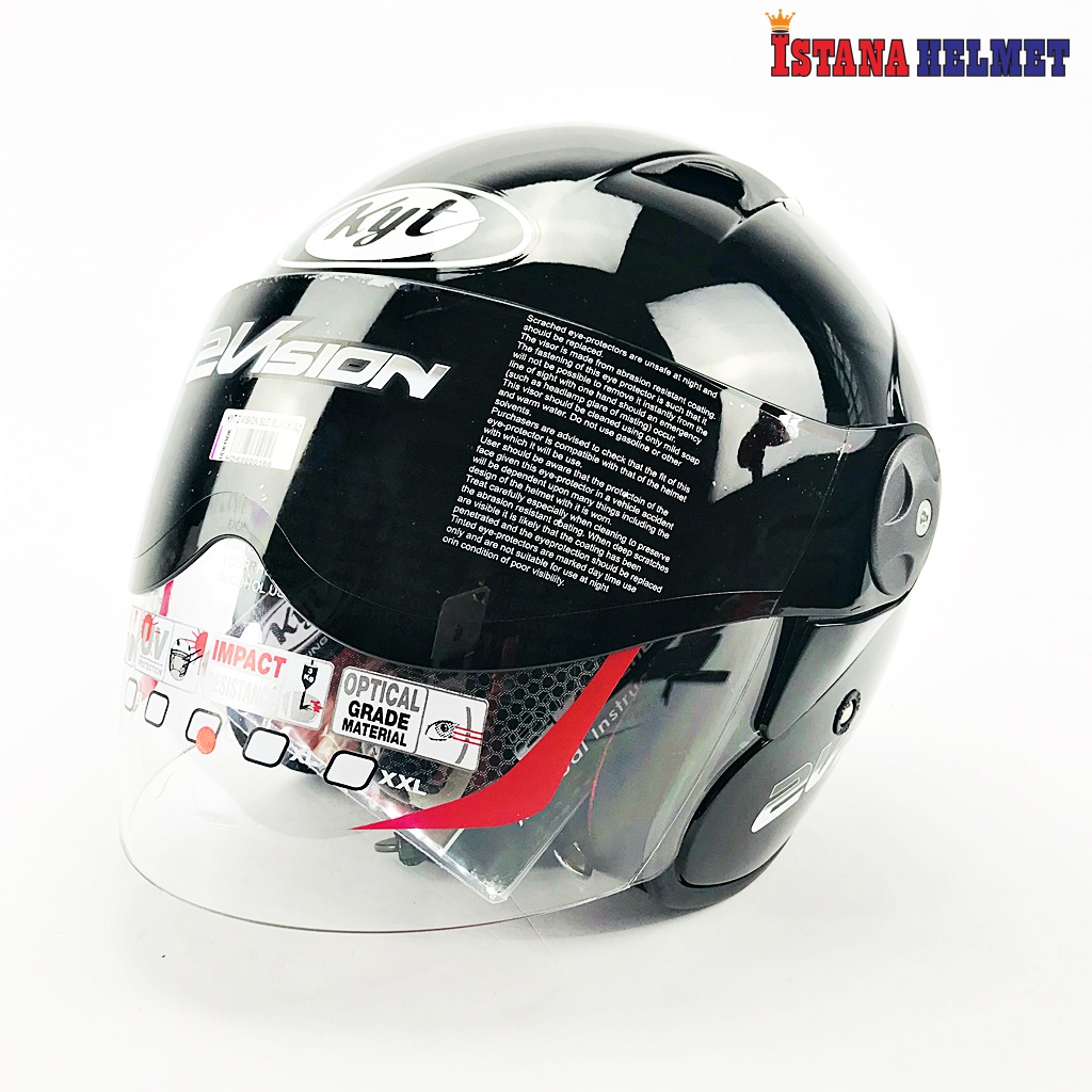 Jual HELM KYT 2 VISION BLACK GLOSSY | Shopee Indonesia