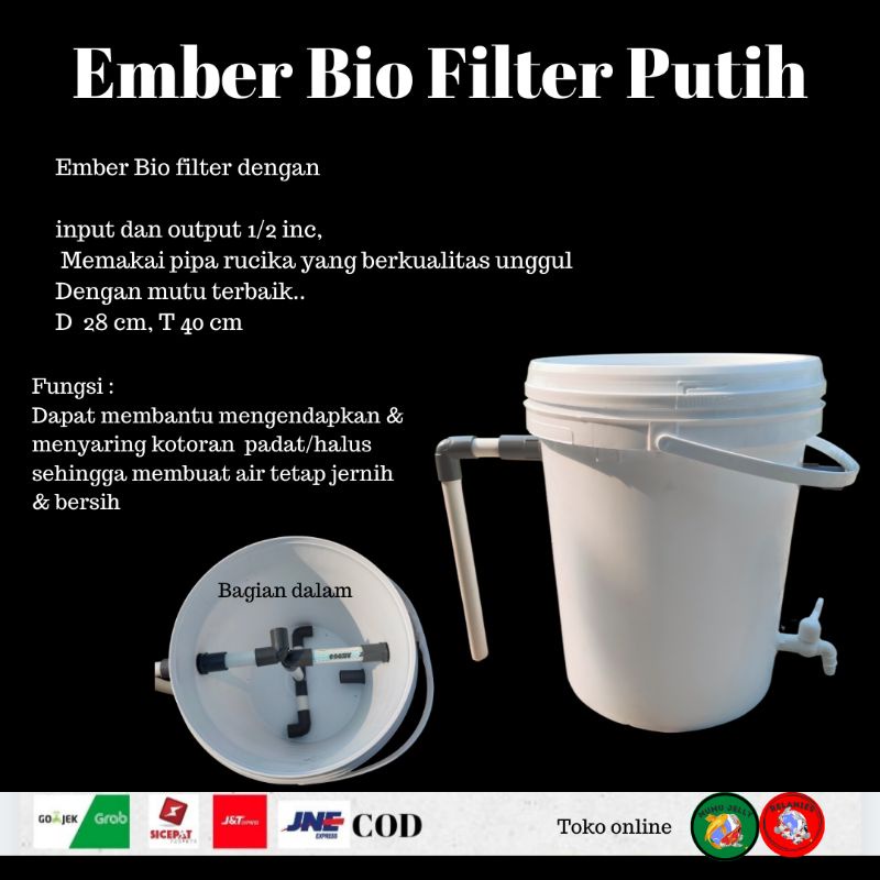 Jual FILTER EMBER BIO FILTER KOLAM ikan koi tanpa media filter UK 25L ...