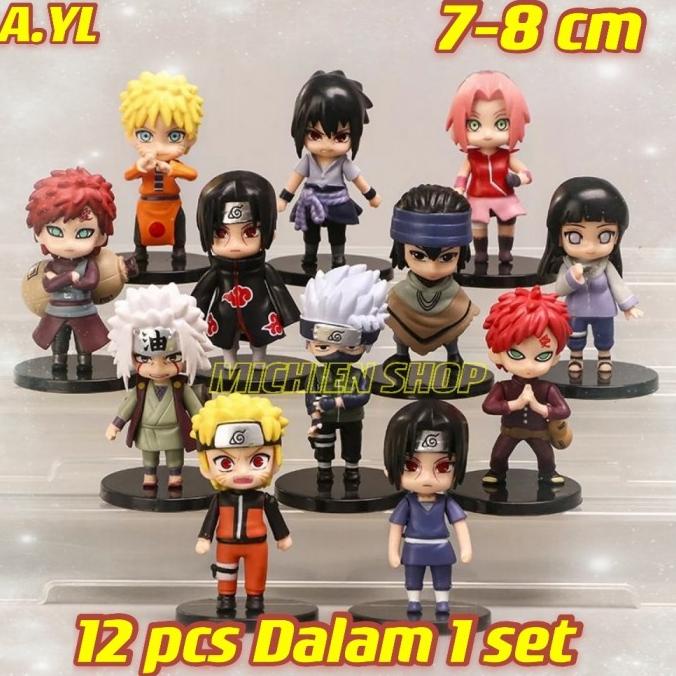 Jual Figure Naruto Shippuden (set 12) Toppers Kue Naruto Sasuke Anime ...