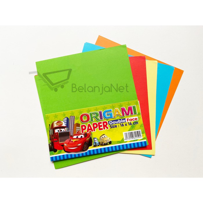 Jual Kertas Lipat | Kertas Origami 2 sisi Ukuran Besar 16x16 cm | 20 ...