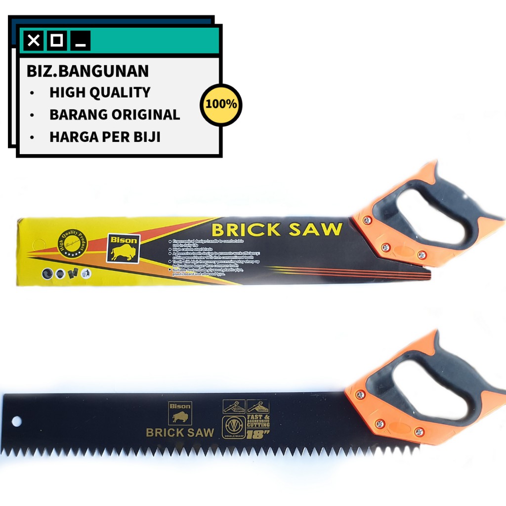 Jual GERGAJI BATA RINGAN BISON 18" INCH - GRAJI TANGAN HEBEL BRICK SAW ...