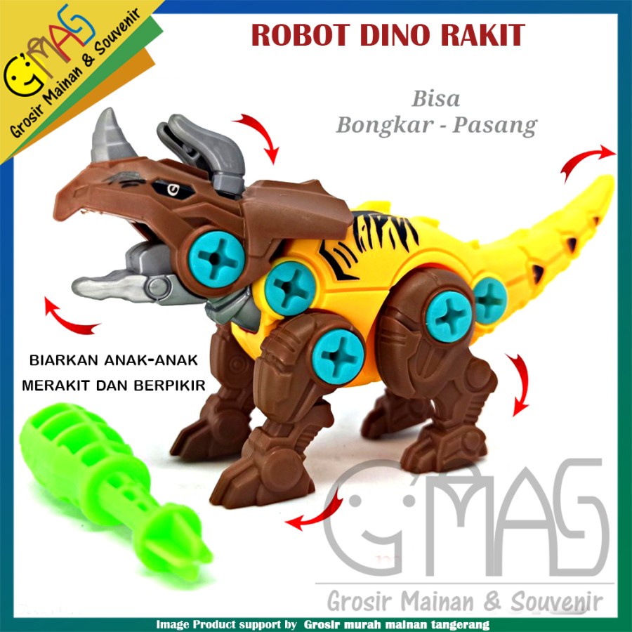 Jual MINI ROBOT DINOSAURUS RAKIT (BONGKAR PASANG) MAINAN EDUKASI ANAK ...