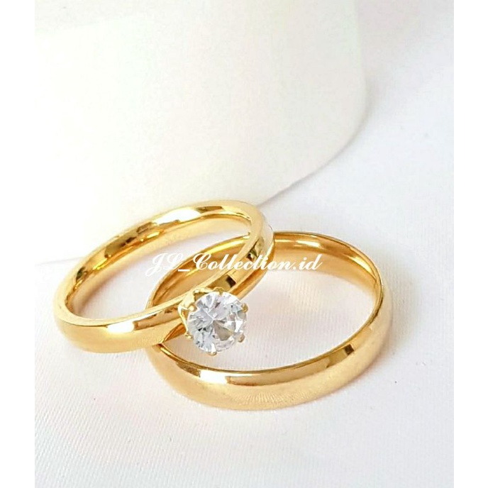 Jual Cincin Couple Cincin Nikah Titanium Gold Silver Halal Cincin Nikah ...