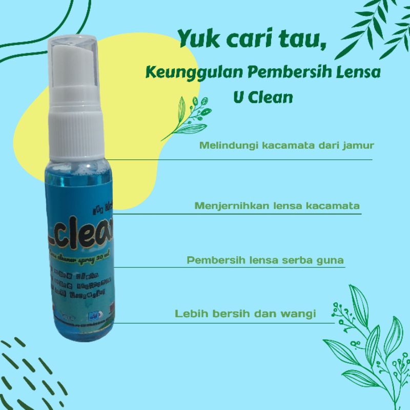 Jual Cairan Pembersih lensa Kacamata spray reguler 30ml dan U clean ...
