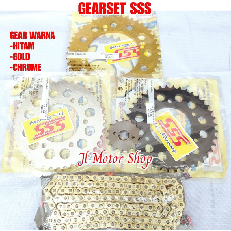 Jual GEAR GIR SET GEARSET SSS 428 NINJA 150 KR KRR 150 NINJA 150 R RR SS GEAR WARNA CHROME GOLD ...