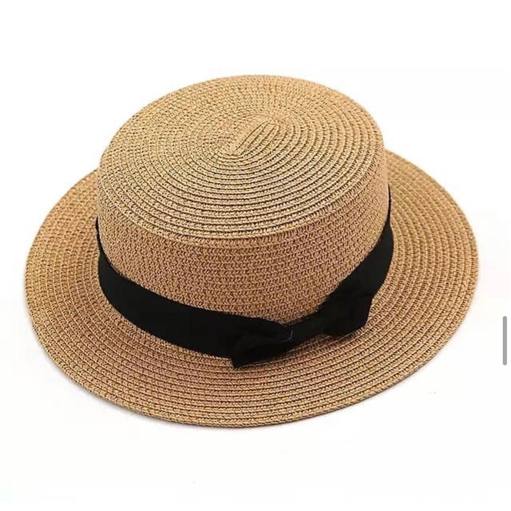 Jual New Product Topi Pantai Bahan Jerami untuk Wanita aksen pita/topi pantai Import/COD/harga ...